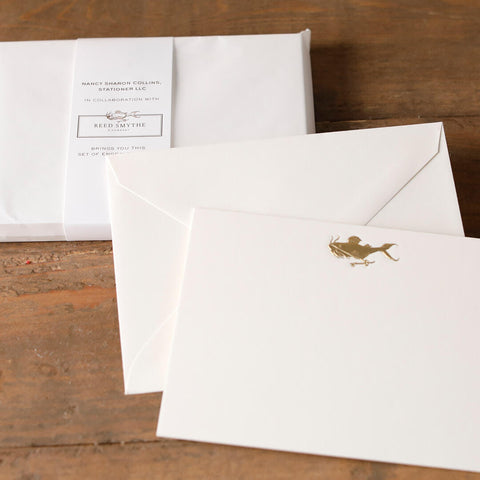 Gilded Catfish Note Cards | Reed Smythe & Company